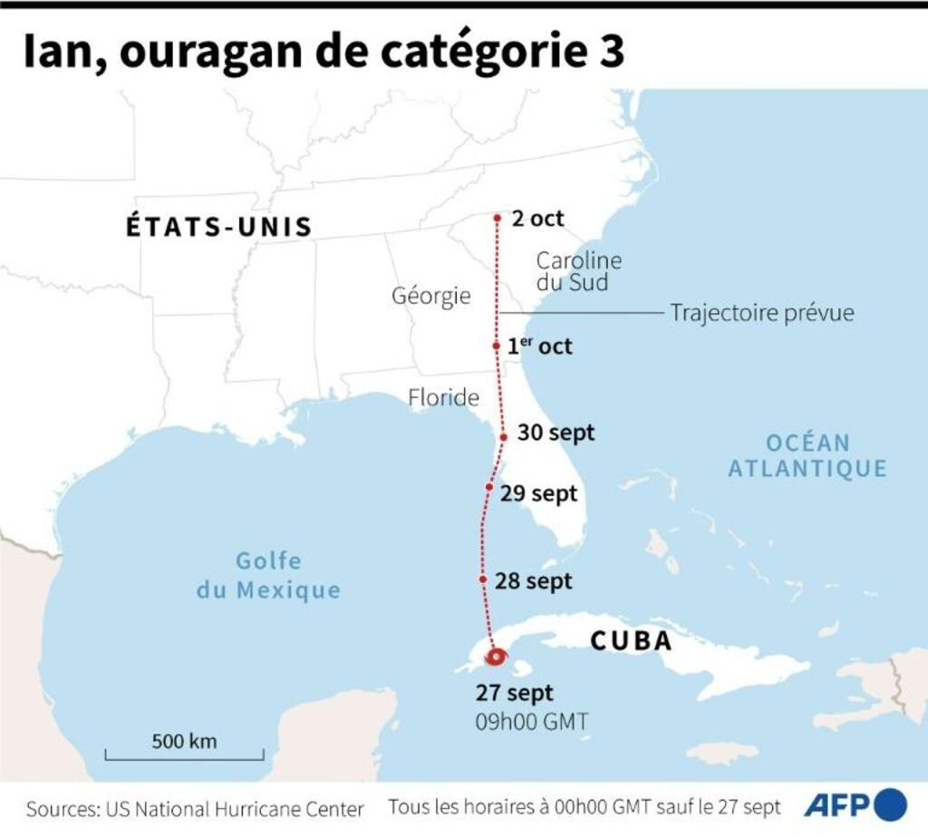 Après avoir ravagé Cuba, l'ouragan Ian menace la Floride